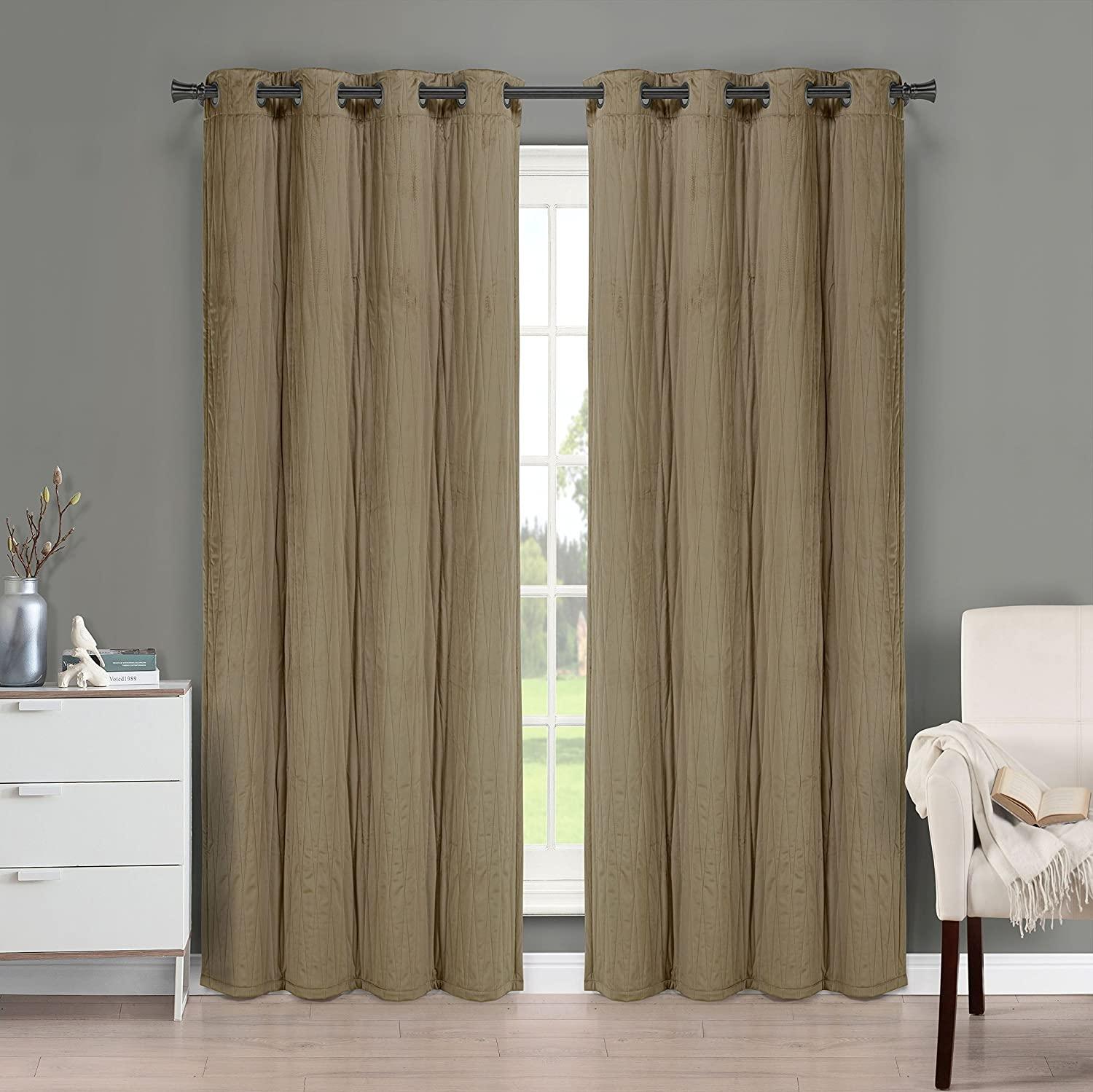 Brielle Home Velvet Grommet Top Window Curtain Panel – LinensNow