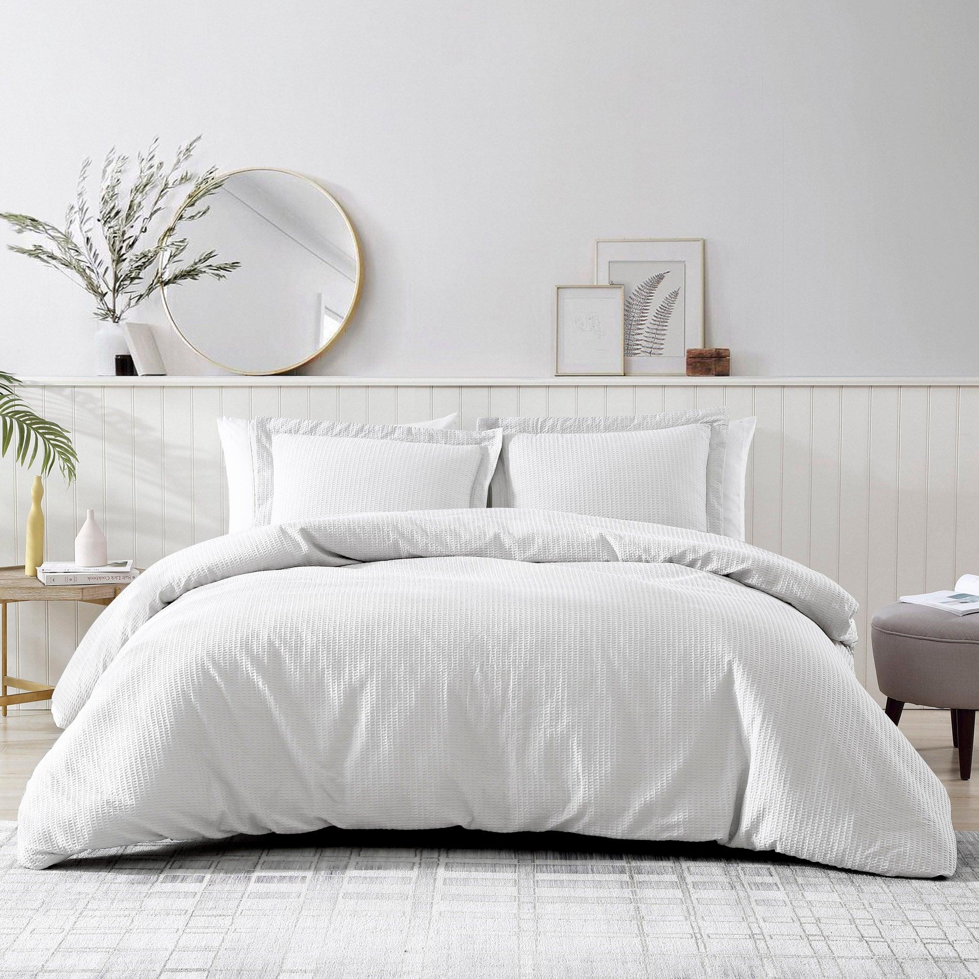 Brielle Home Pierce Waffle 100% Cotton 3 Piece Comforter Set – LinensNow